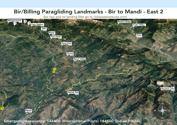 Paragliding Landmark Maps of Bir/Billing and the Kullu Valley area ...